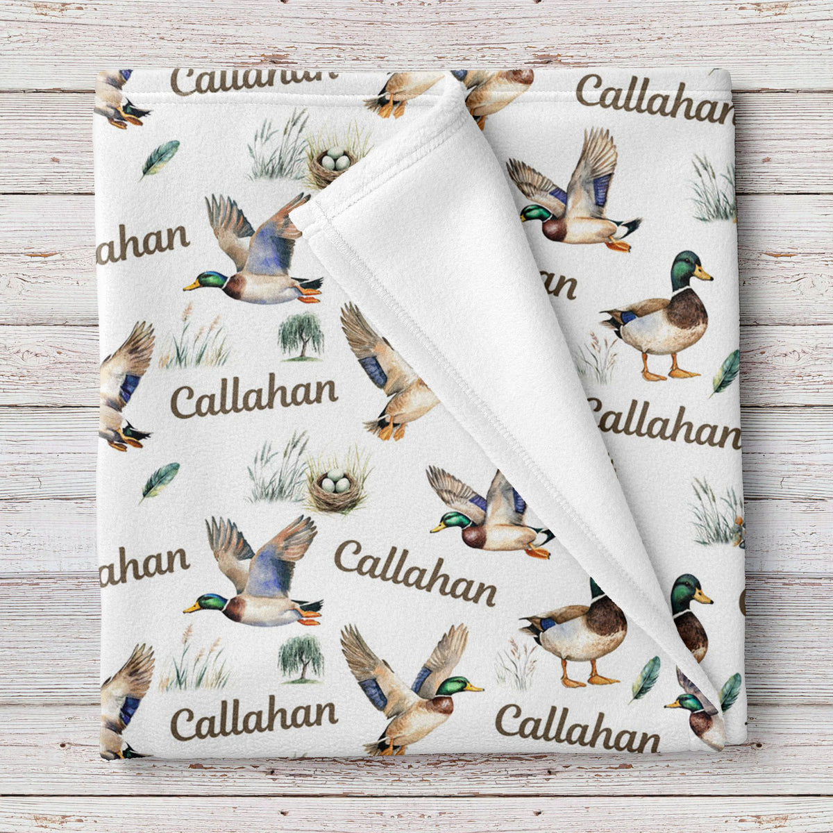 Mallard duck personalized baby blanket – Stork Wares