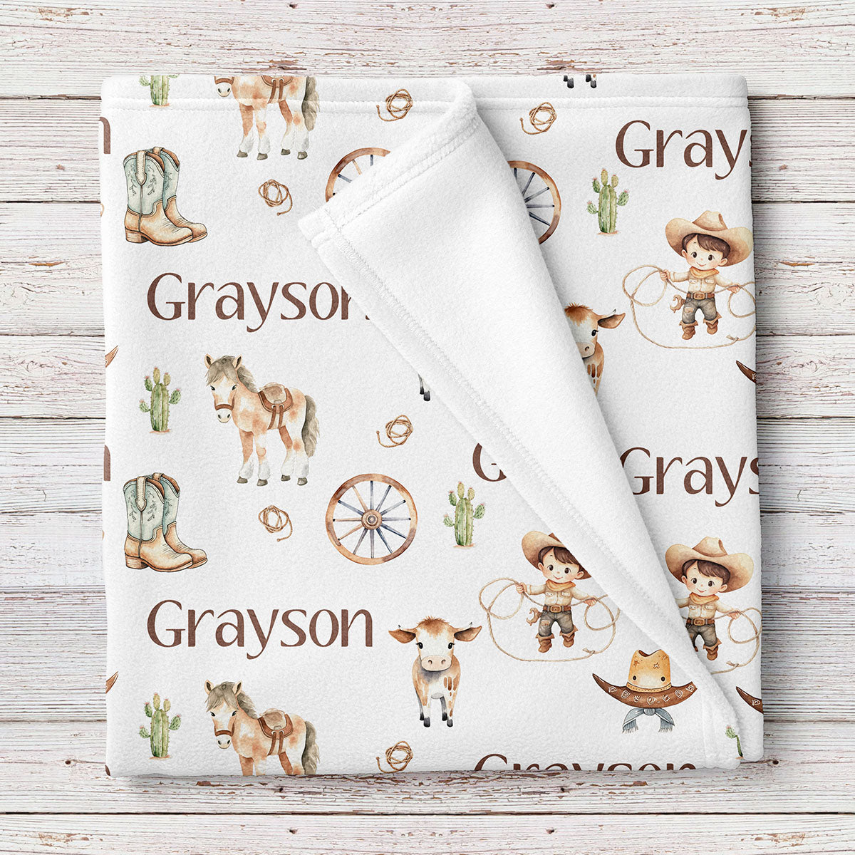 Cute Cowboys Personalized Baby Blanket – Stork Wares